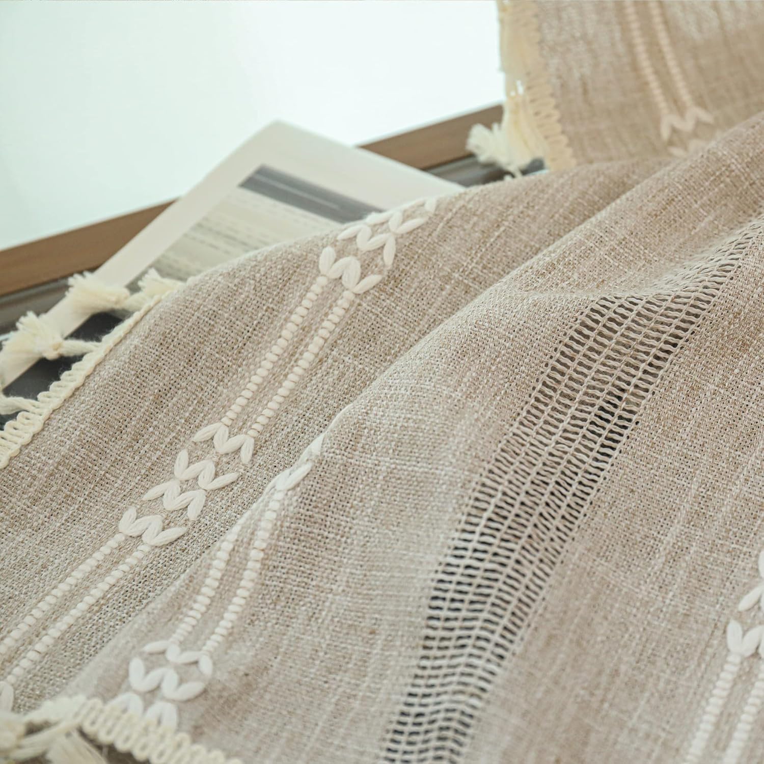 Cortinas semiopacas bohemias para dormitorio, sala de estar, 2 paneles ...