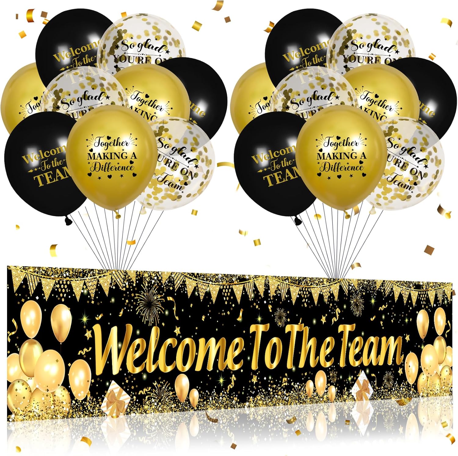 Amazon.com: Welcome To The Team Decorations Black Gold Welcome To The ...