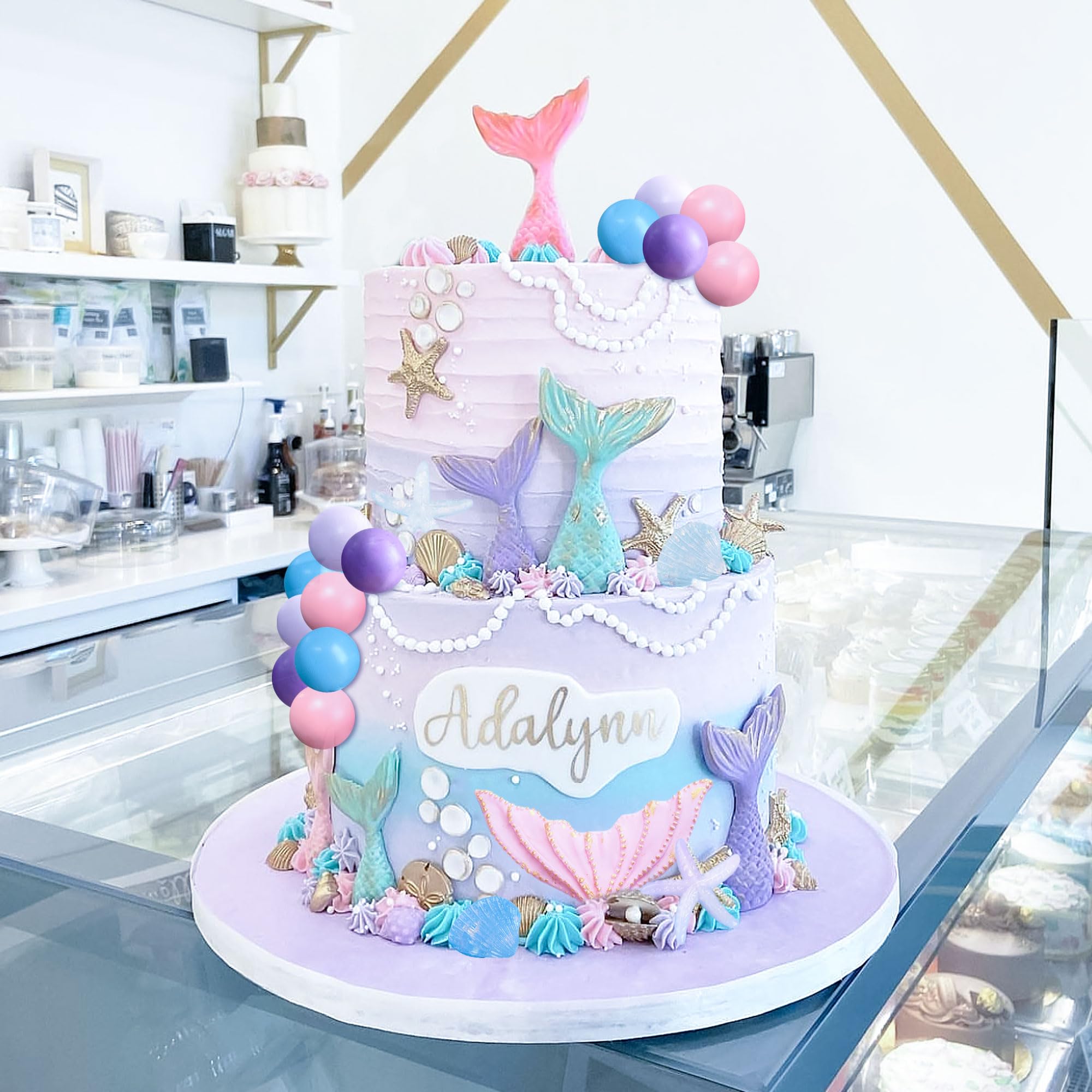 Snapklik.com : Purple Pink Little Mermaid Cake Topper Under The Sea ...