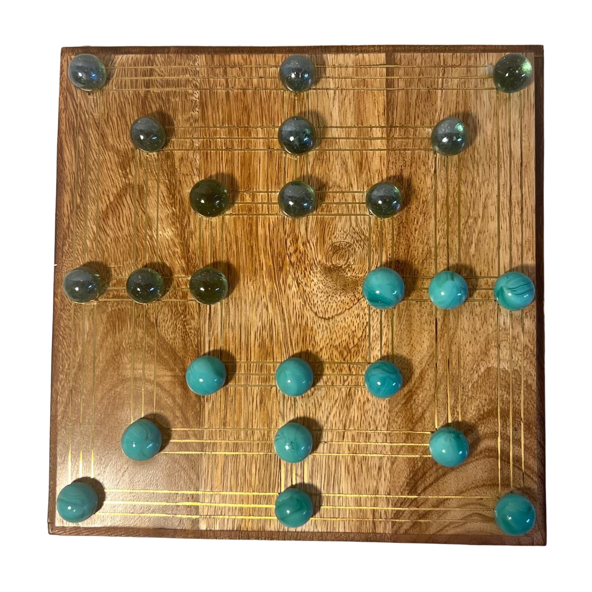 Nine Mans Morris marble game with wooden board | Quirky strategy ...