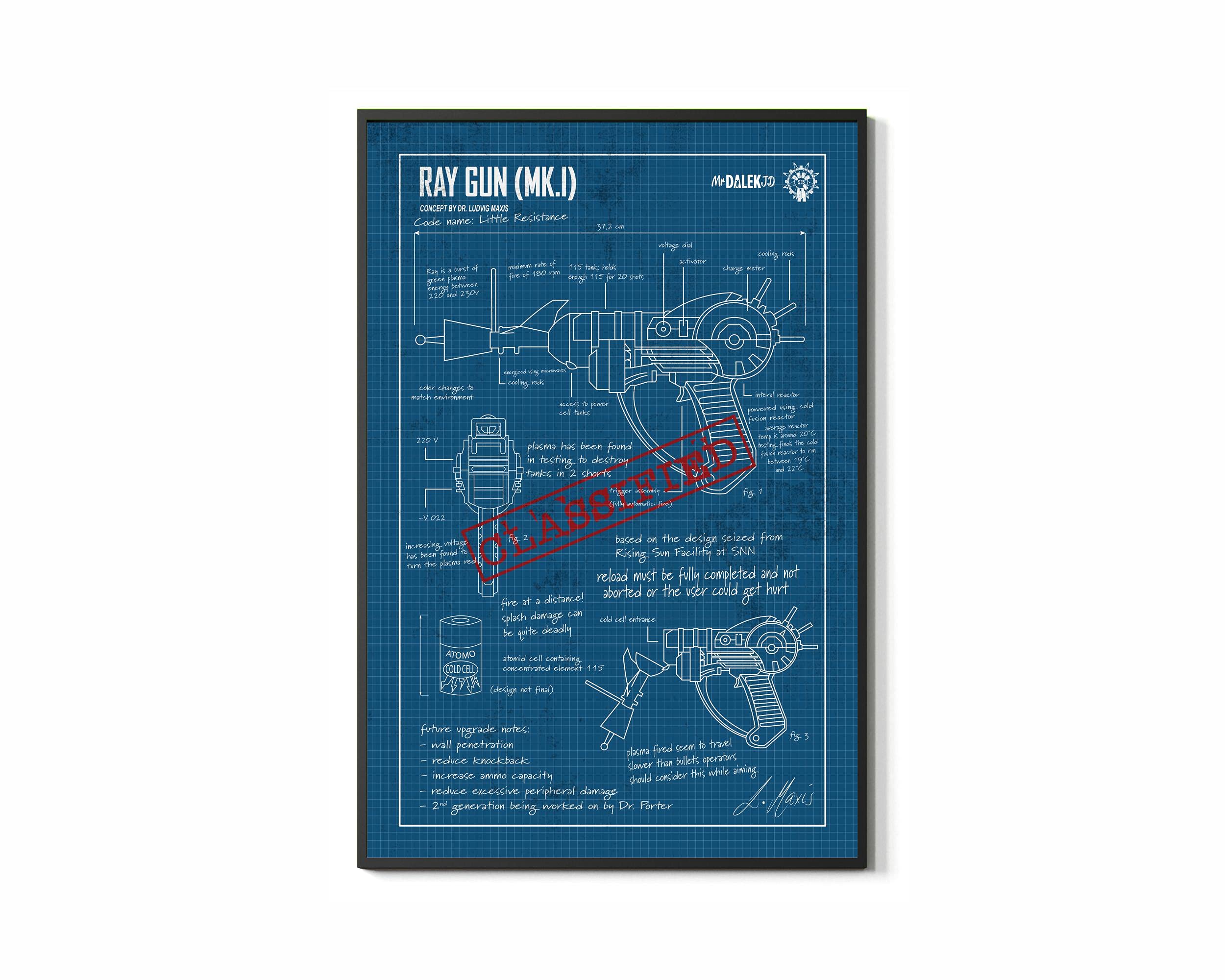 Buy Ray Call Zombies Duty Blueprints Weapon For Gamer Home Decor Online ...