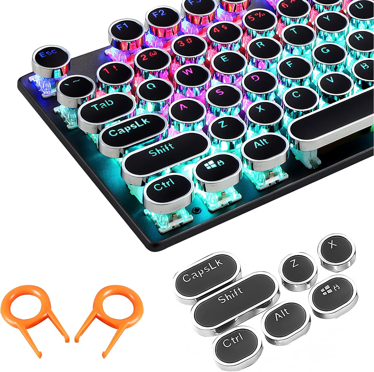 Amazon.com: SOOTOP Steampunk Typewriter Keycaps Pudding Keycap Set ...