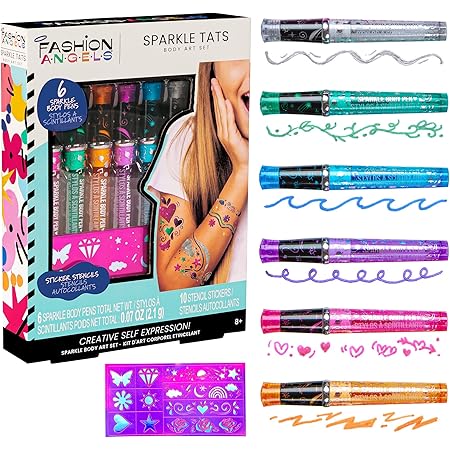 Amazon.com : Erinde Temporary Tattoo Markers for Skin, 10 Colors Body ...