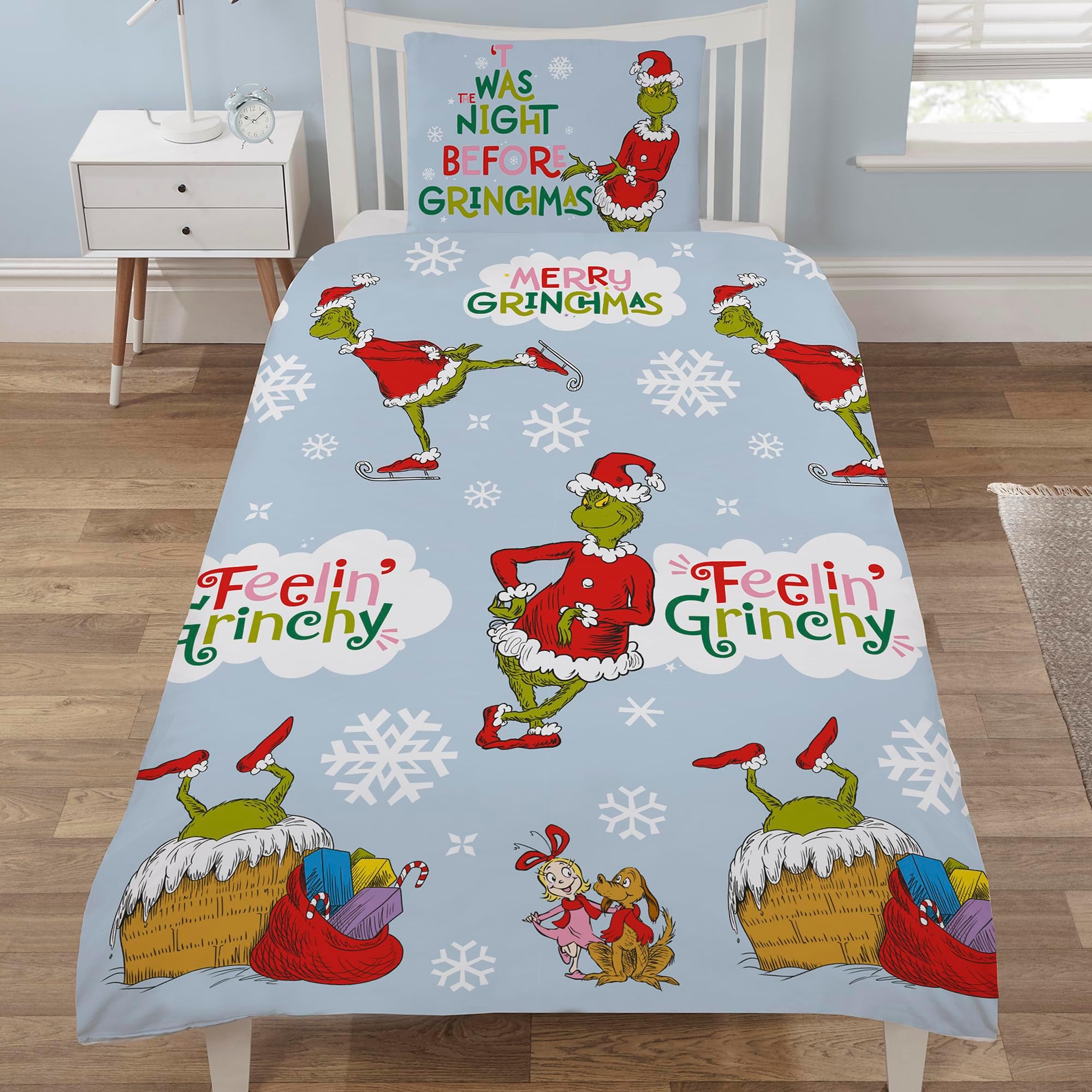 Coco Moon The Grinch Reversible Single or Double Bed Size Duvet Cover ...