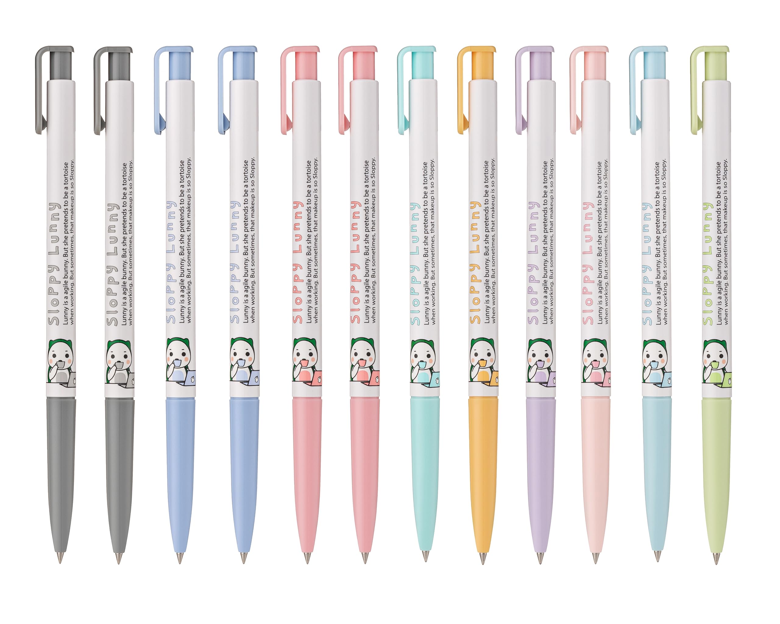 Amazon.com : Xeno Sloppy Lunny 0.5mm Slim Ball Point Pen Dozen Box 12 ...