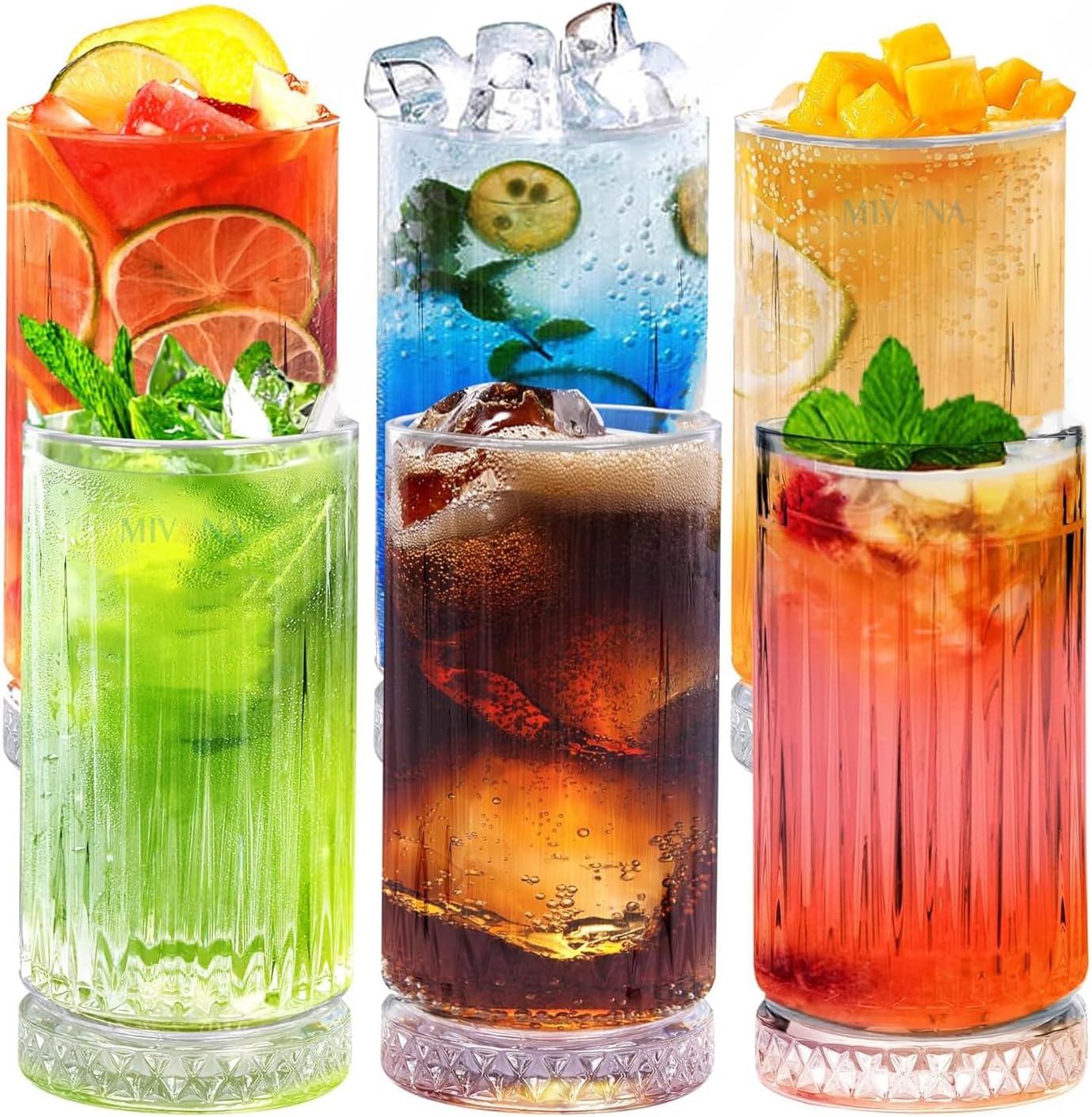 Buy VILON Italian Premium Juice and Water Glasses Set of 6 Transparent ...