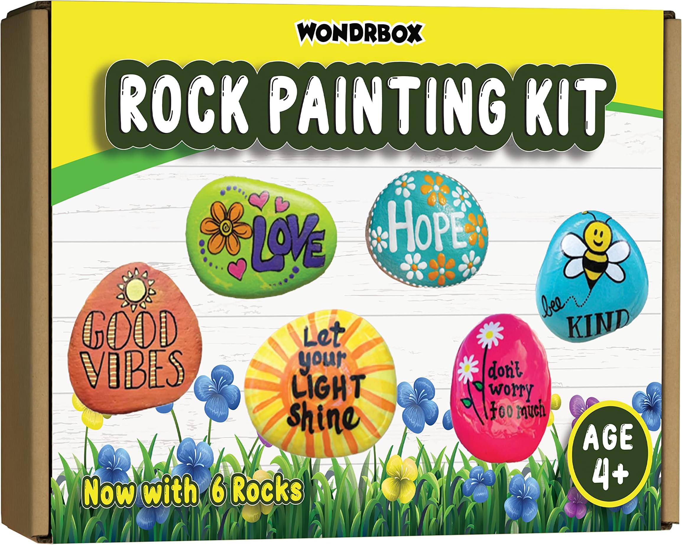 Buy WONDRBOX Metallic Rock Painting Kit | Art and Craft Kit for Girls 9 ...