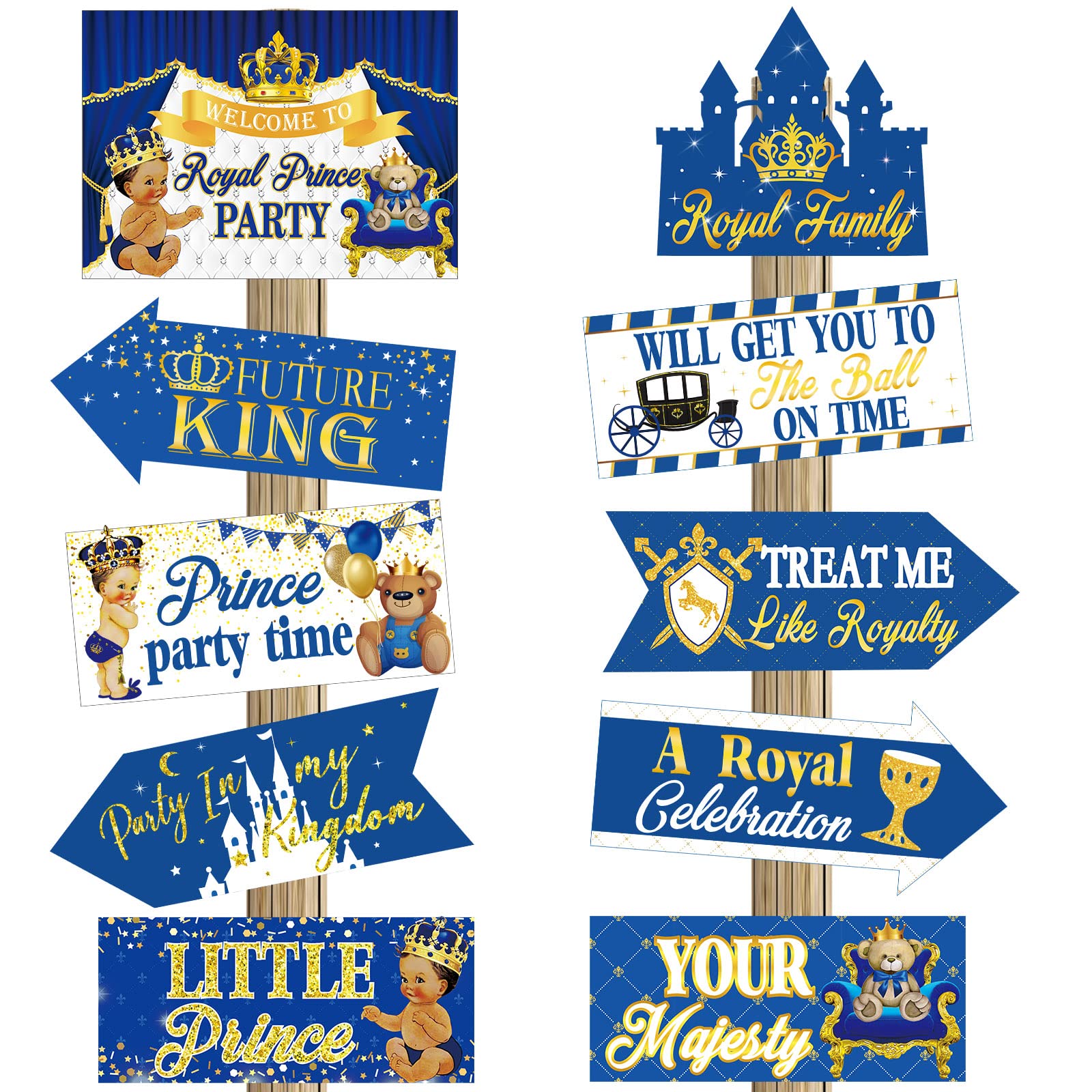 20 Pieces Royal Prince Party Decorations Signs Royal Prince Charming ...