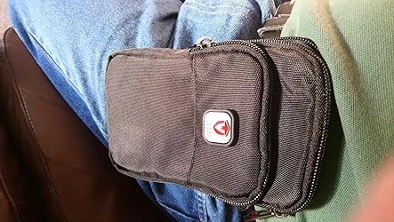 VIIGER Nylon Dual Pocket Belt Phone Case Holster Belt Loop Pouch Bag ...