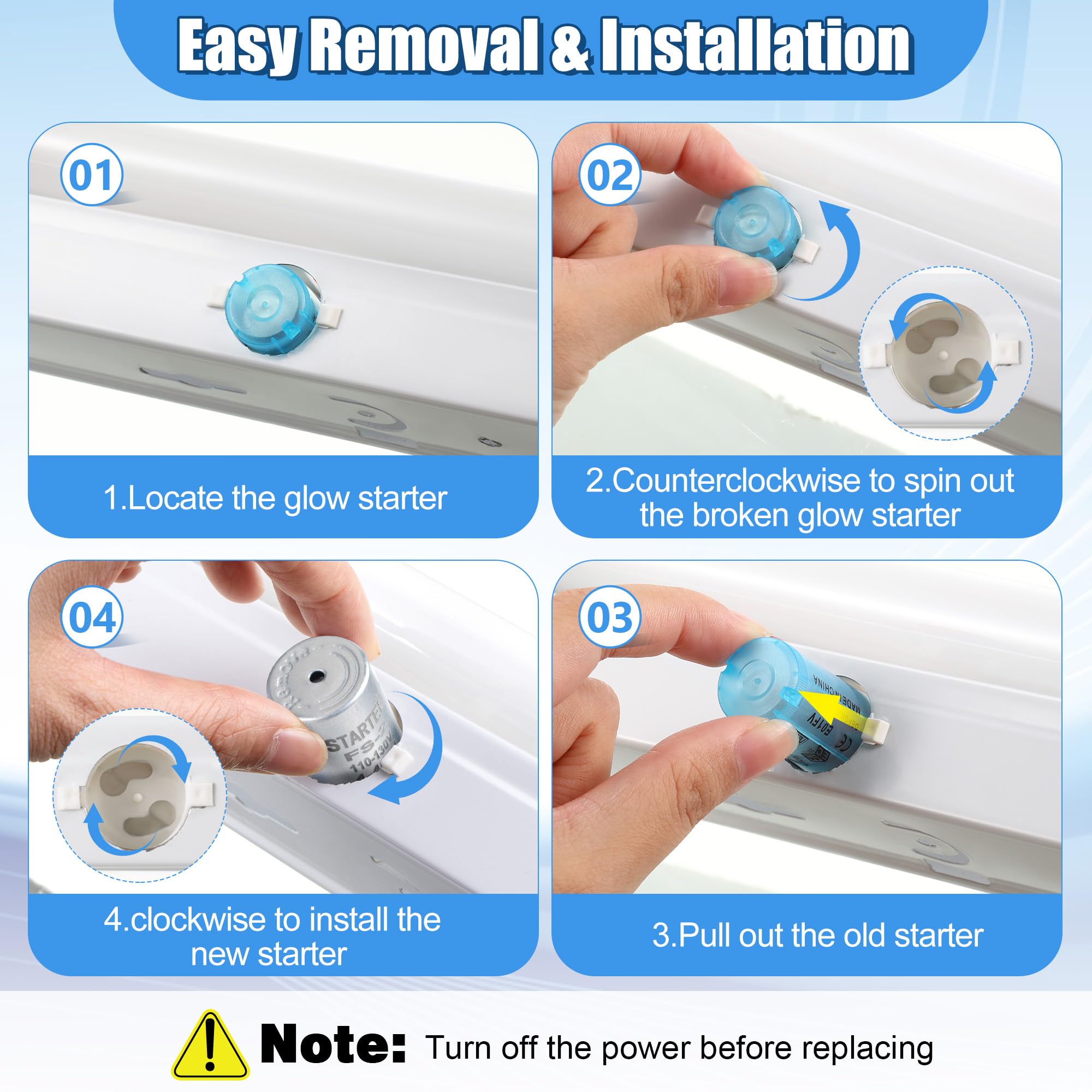 Old Fluorescent Light Starter Replacement