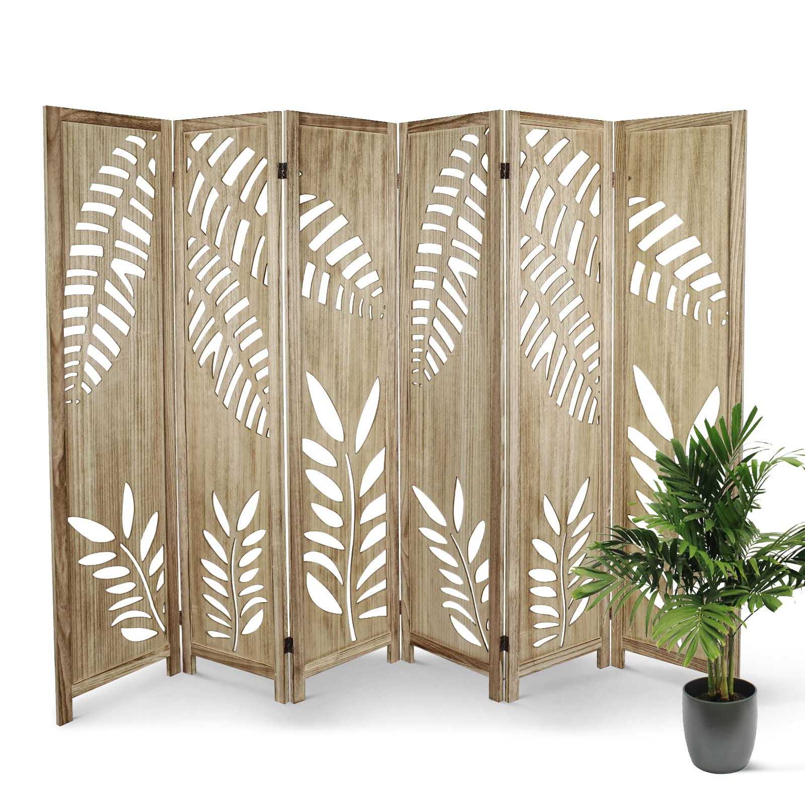 Snapklik.com : Babion 6 Panel Room Dividers, 5.6Ft Home Carved Wood ...