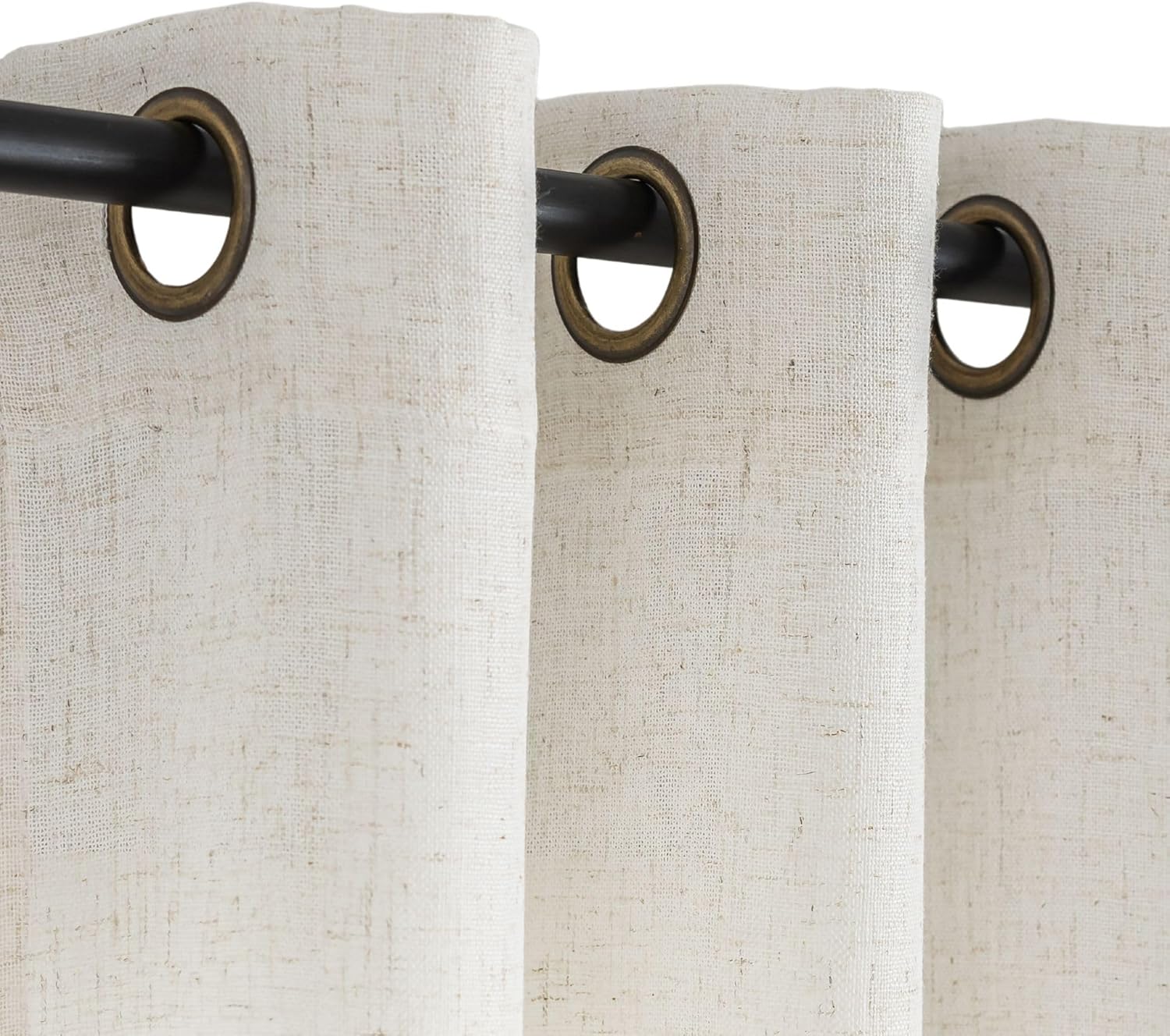 Amazon.com: VOILYBIRD Natural Linen Grommet Curtains 90 Inches Long for ...