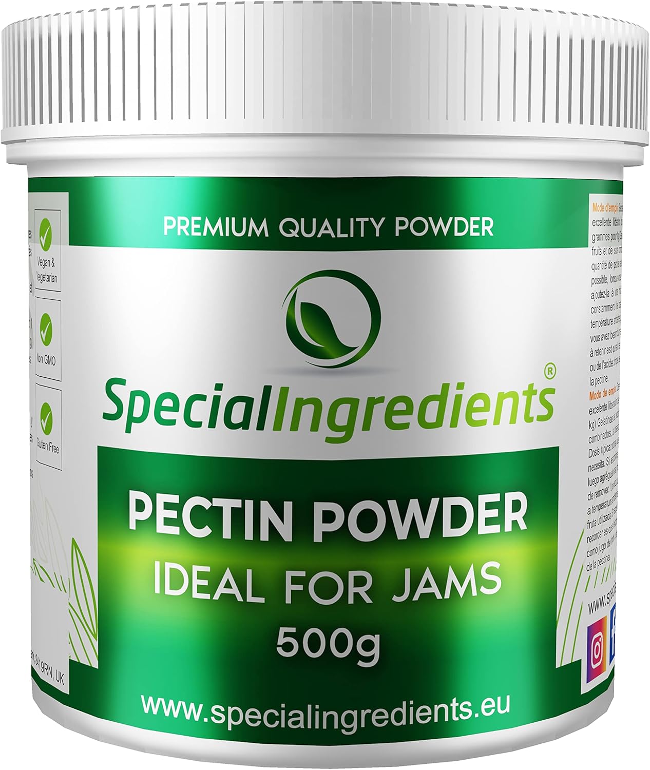 Special Ingredients Pectine en poudre 500g Qualité Premium - Idéal pour ...
