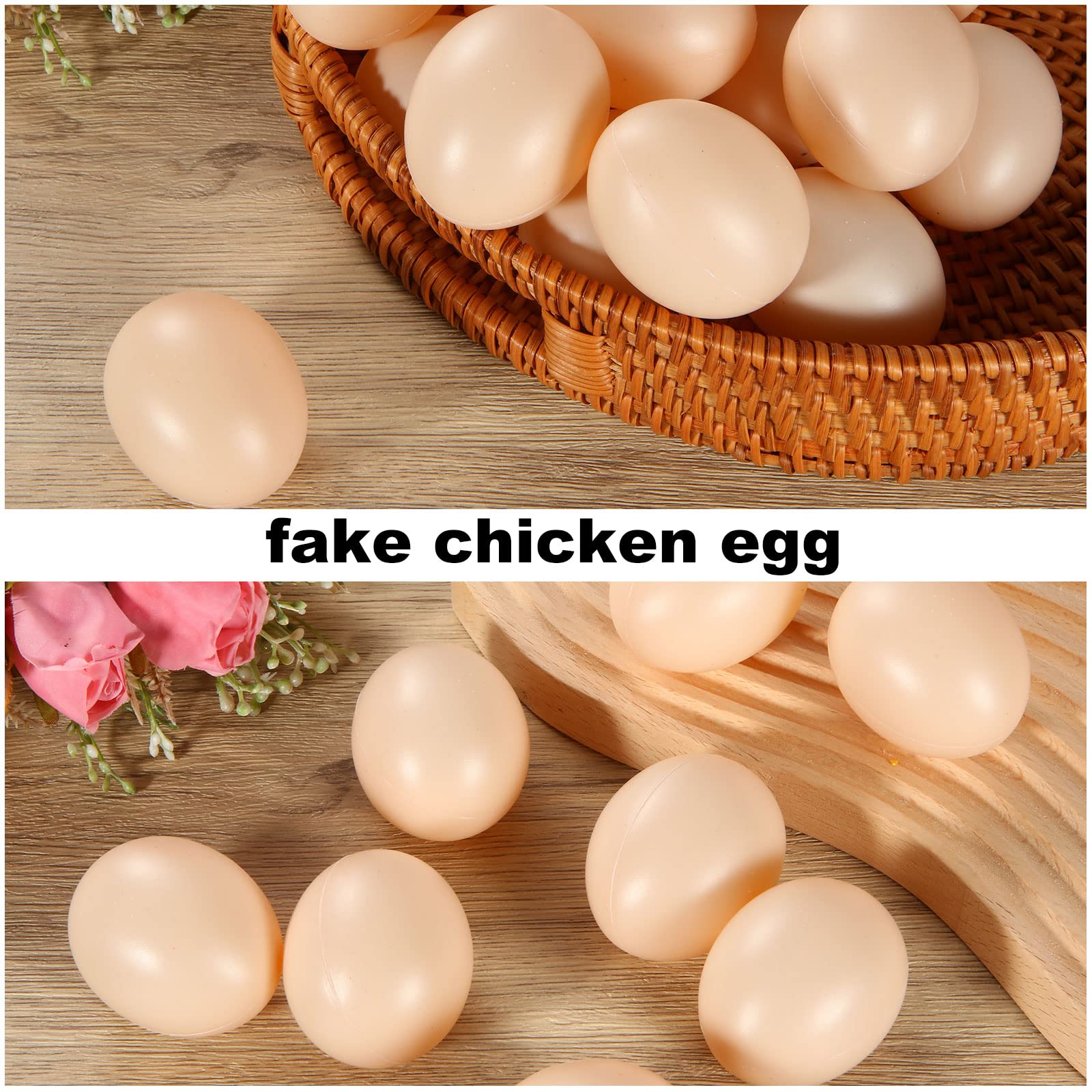 100Pcs Plastic Eggs Brown Fake Plastic Chicken Eggs for Crafts, DIY ...