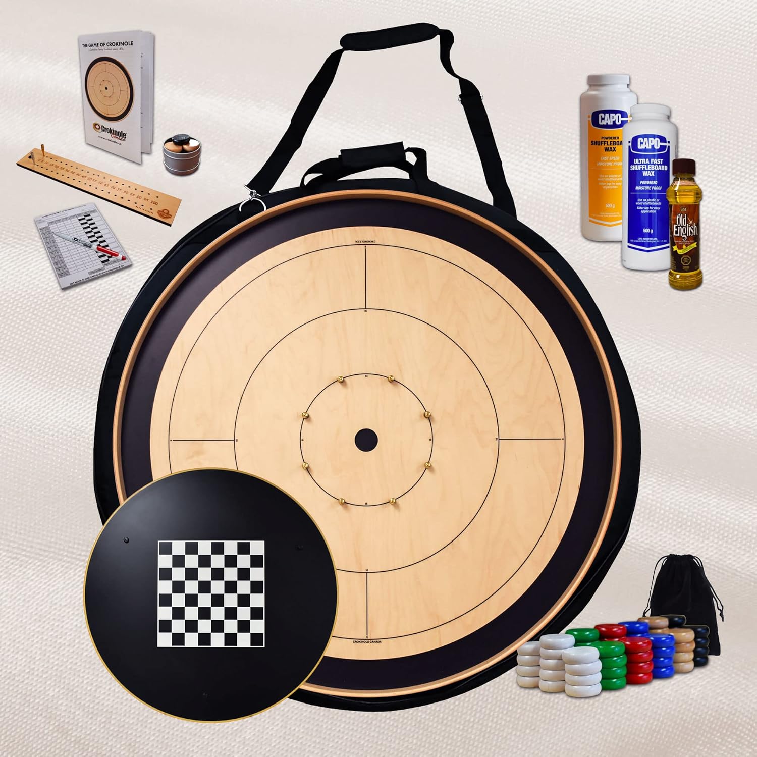 Amazon.com: The Crokinole Canada Kit - Tournament Style Crokinole Board ...