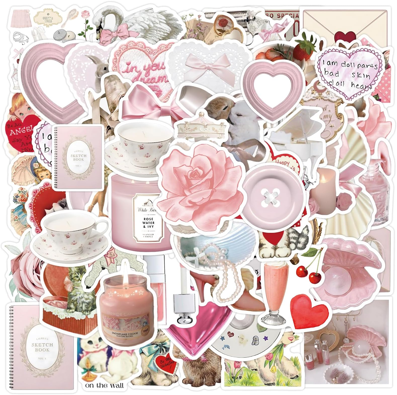 Amazon.com: WQOWEHI 120-Pack Coquette Stickers, Pink Coquette Aesthetic ...