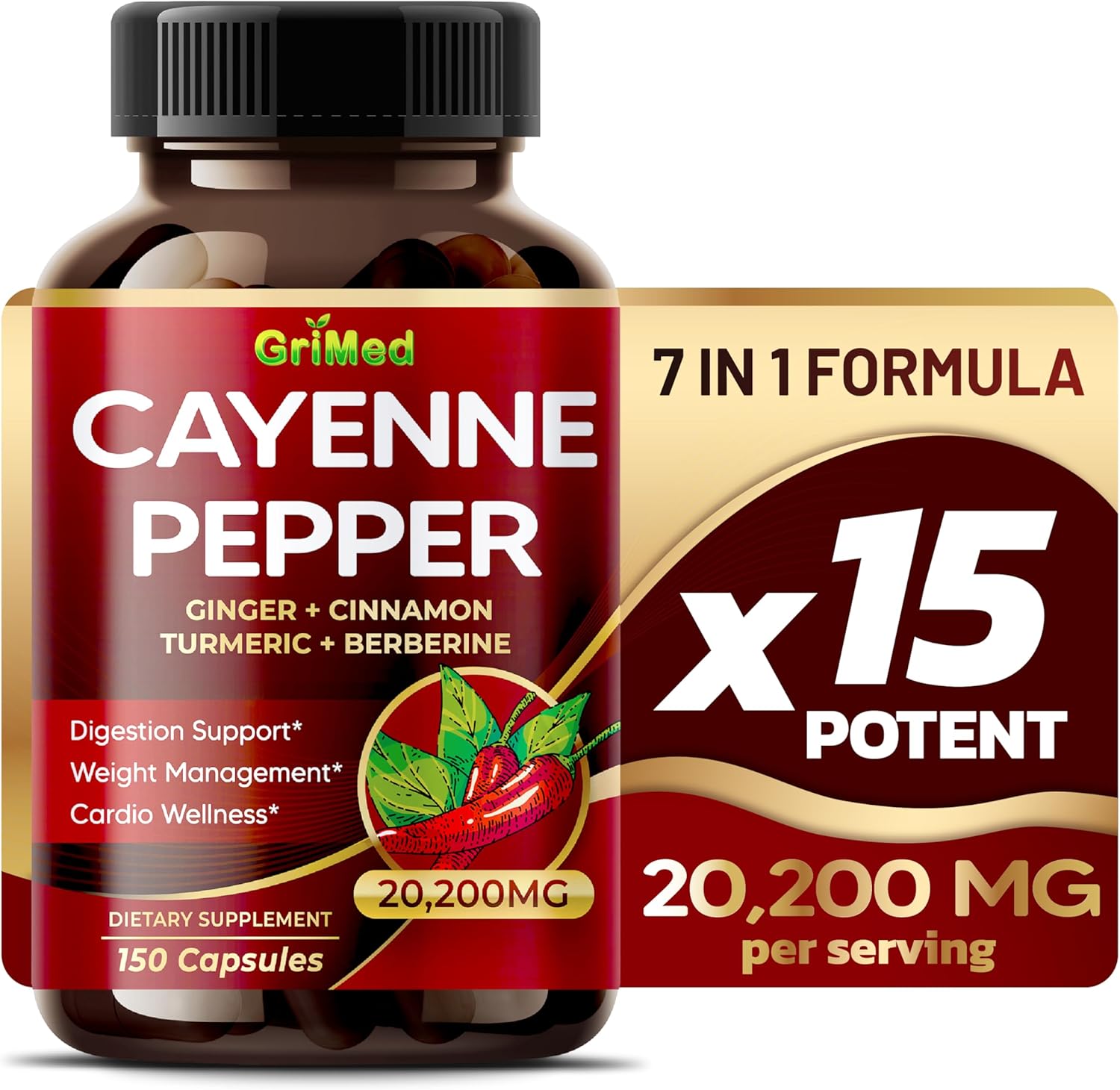 Amazon.com: Ultra Cayenne Pepper 20,200mg X15 Power with Ginger ...