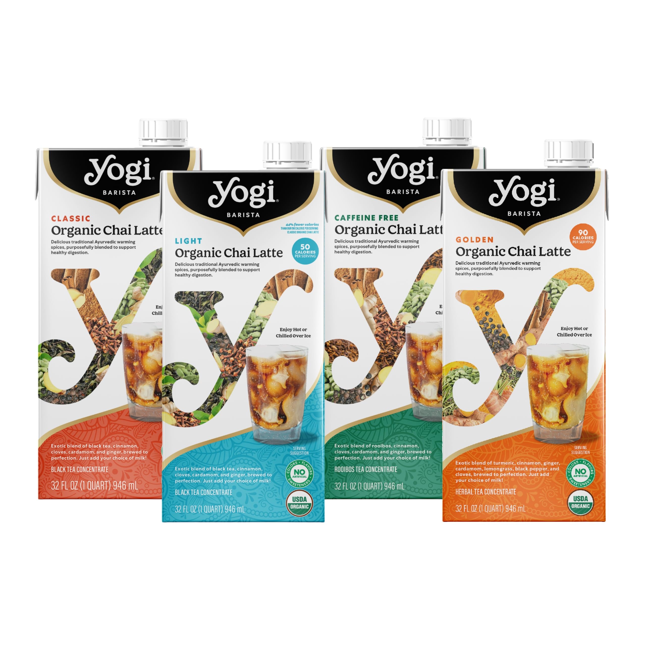 Amazon.com : Yogi Barista Organic Chai Latte Variety Pack Sampler - 32 ...