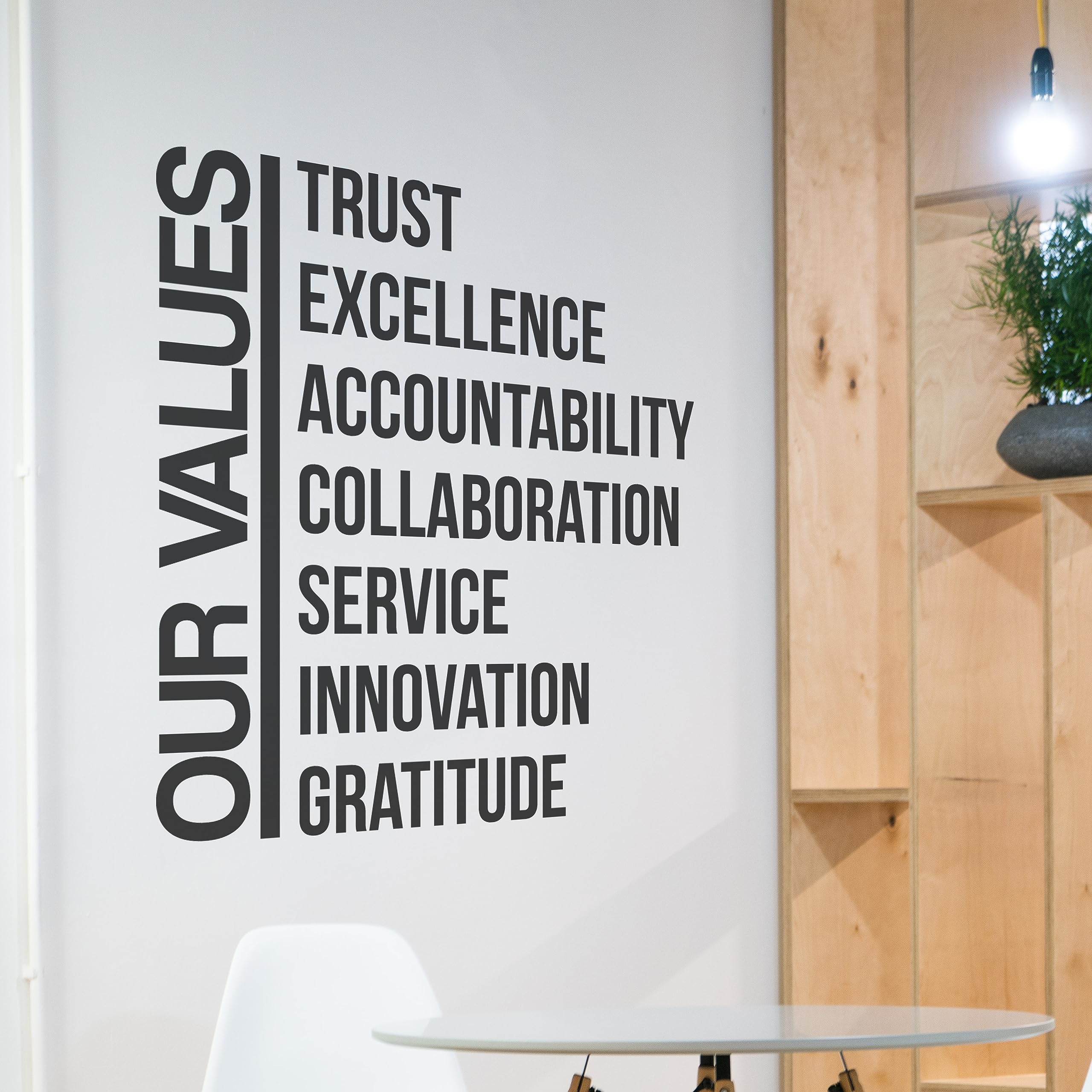 My Vinyl Story Large Our Values Office Decor Wall Art Wall Decal ...