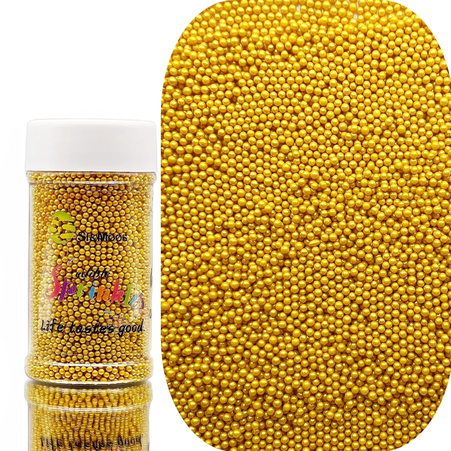 Amazon.com: SE Si&Moos Gold Sprinkles Gold Nonpareils Edible Pearls for ...