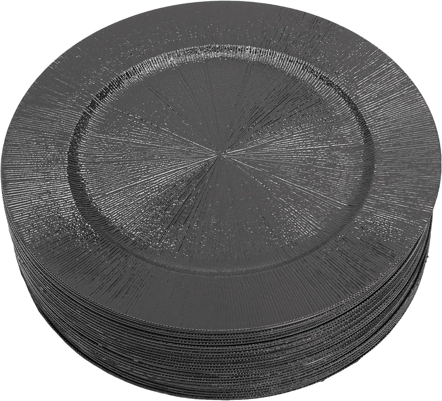 Amazon.com | JLYNOWPT 50 Pcs Black Charger Plates Set, 13 Inch Reusable ...