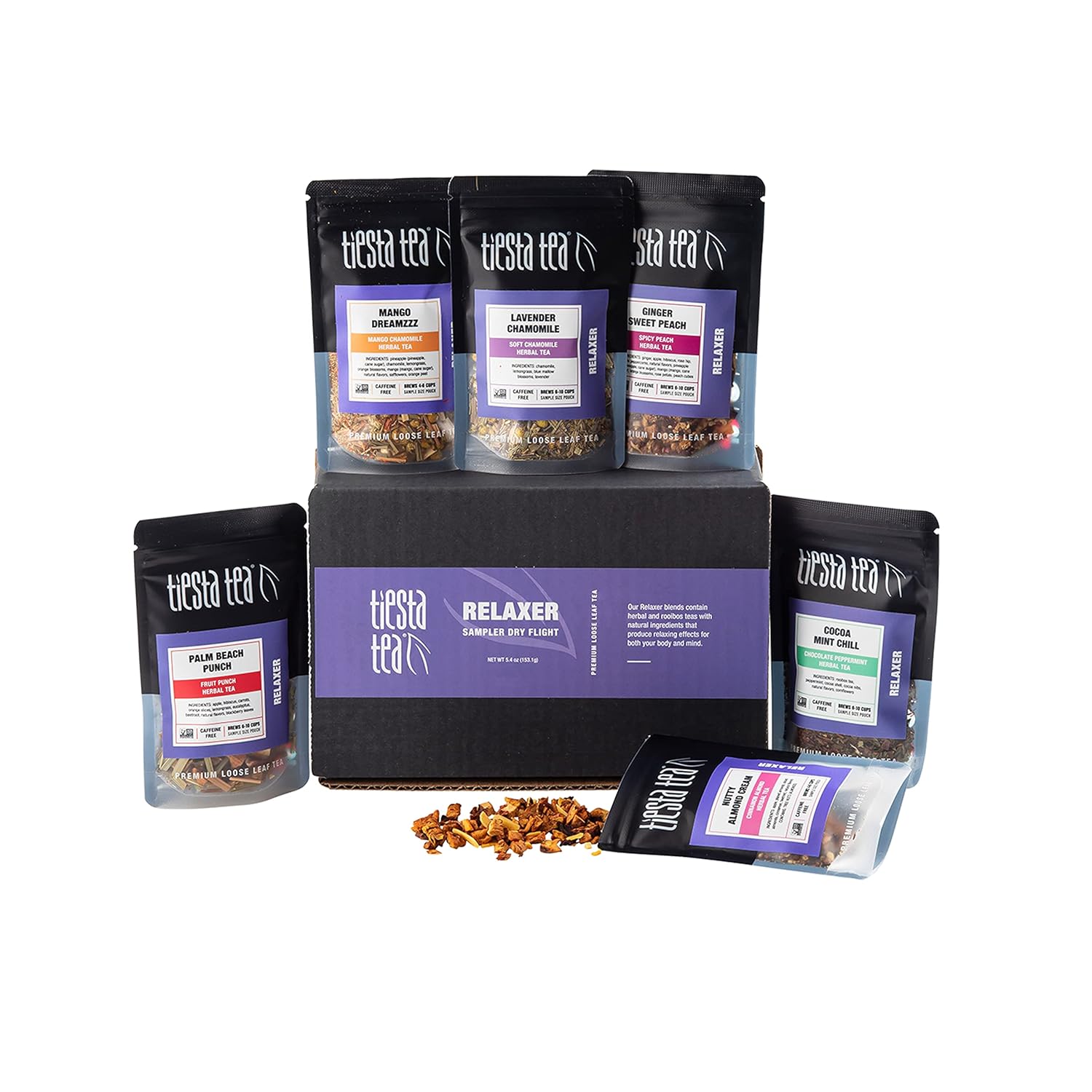 Amazon.com : Tiesta Tea Relaxer Tea Sampler Dry Flight Set - Non ...