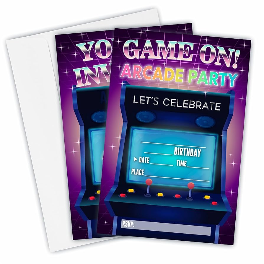 Retro Arcade Party Invitation