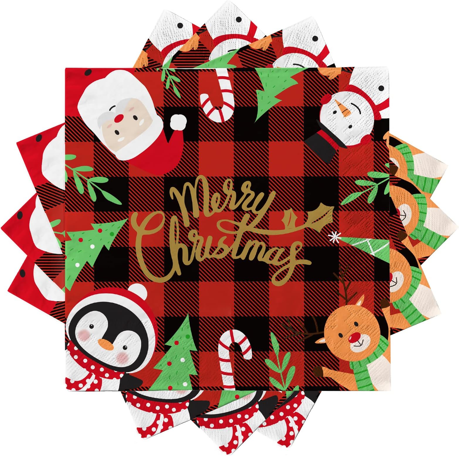 Amazon.com: 50 PCS Christmas Snowman Paper Napkins Let It Snow ...