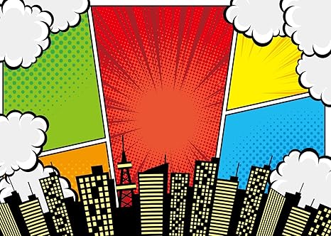 Amazon.com : BELECO 7x5ft Fabric Super City Backdrop for Superhero ...