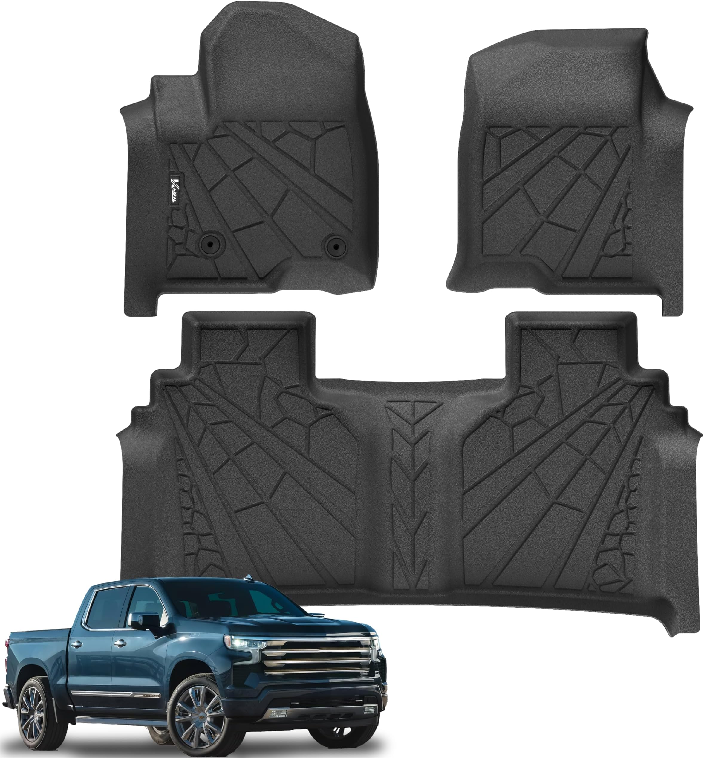 Amazon.com: KARPAL Floor Mats Fit for 2019-2025 Chevrolet Silverado ...