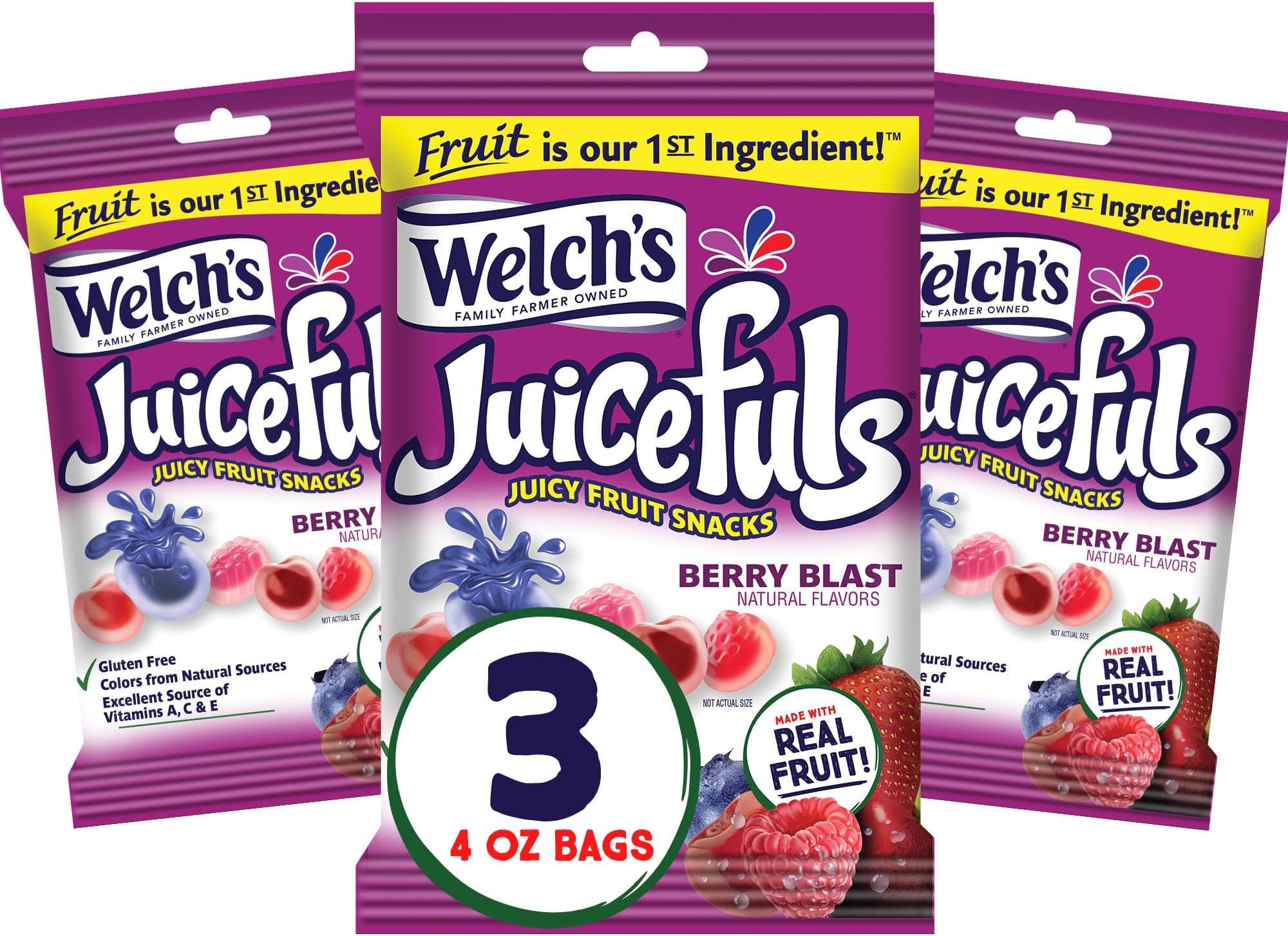 Amazon.com: Welch's Juicefuls Juicy Fruit Snacks, Berry Blast, Fruit ...