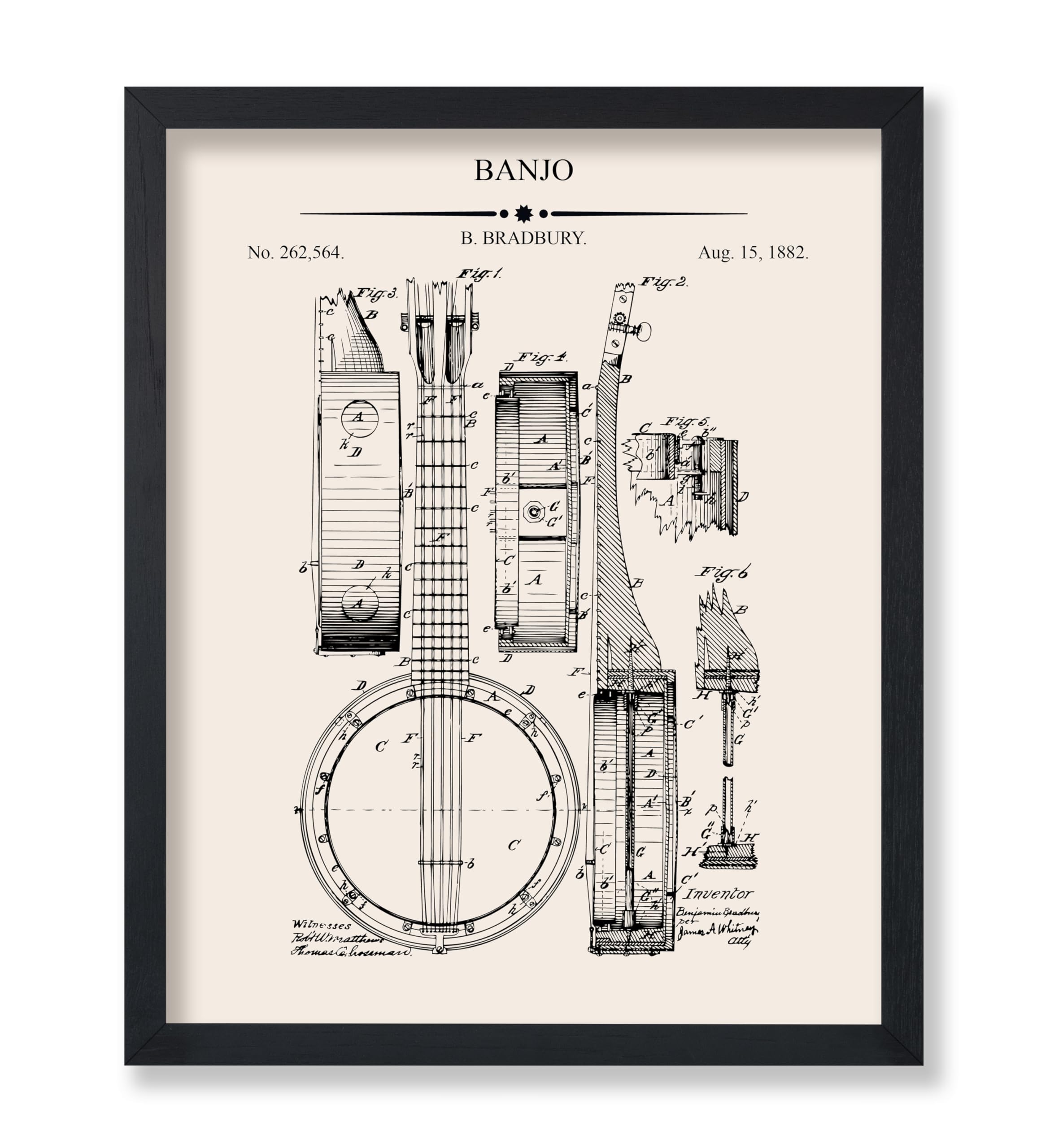 Amazon.com: Poster Master Banjo Blueprint Poster - Banjo Patent Print ...