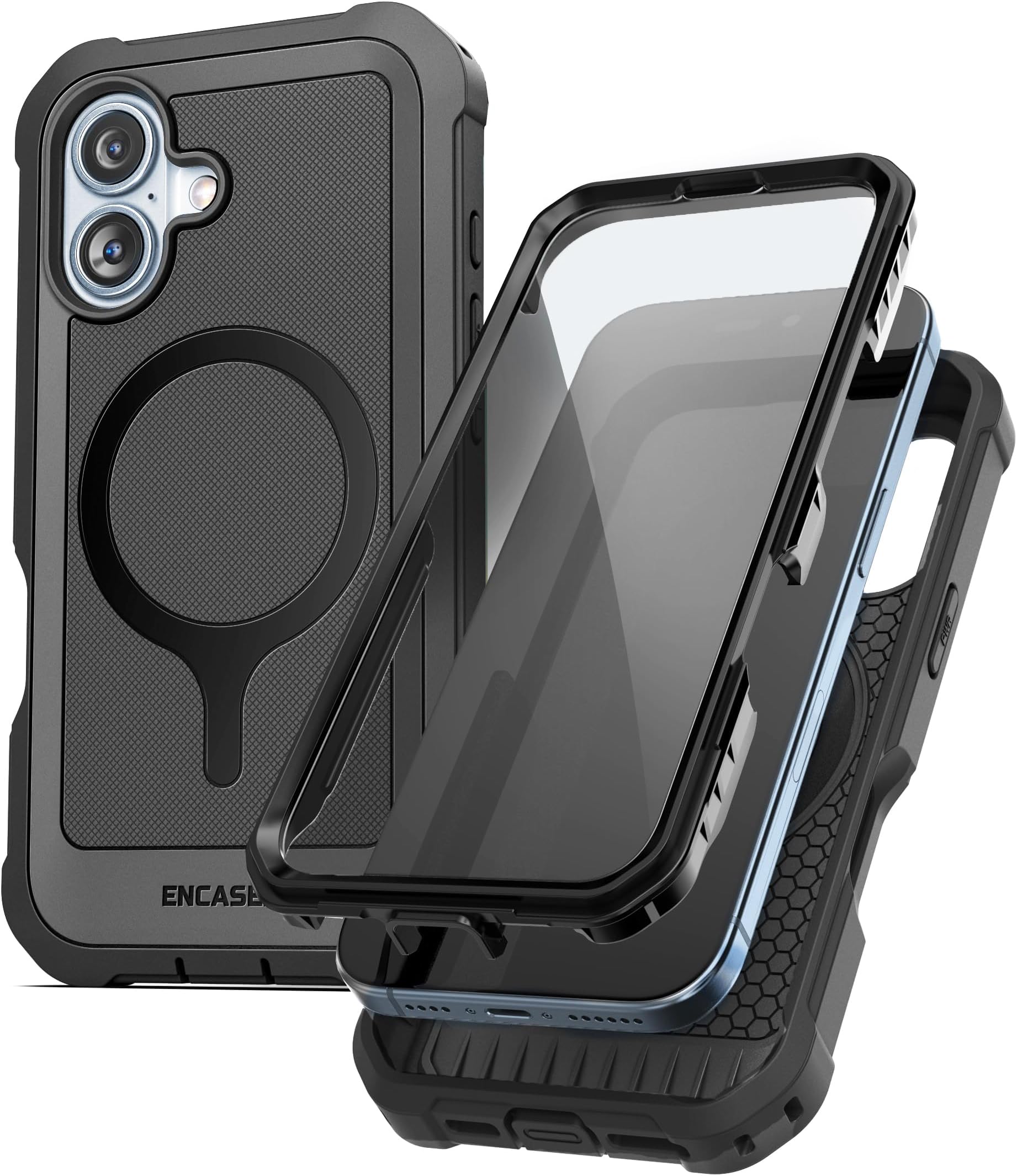 ENCASED Full-Body Protection for iPhone 16 Phone Case with Built-In ...