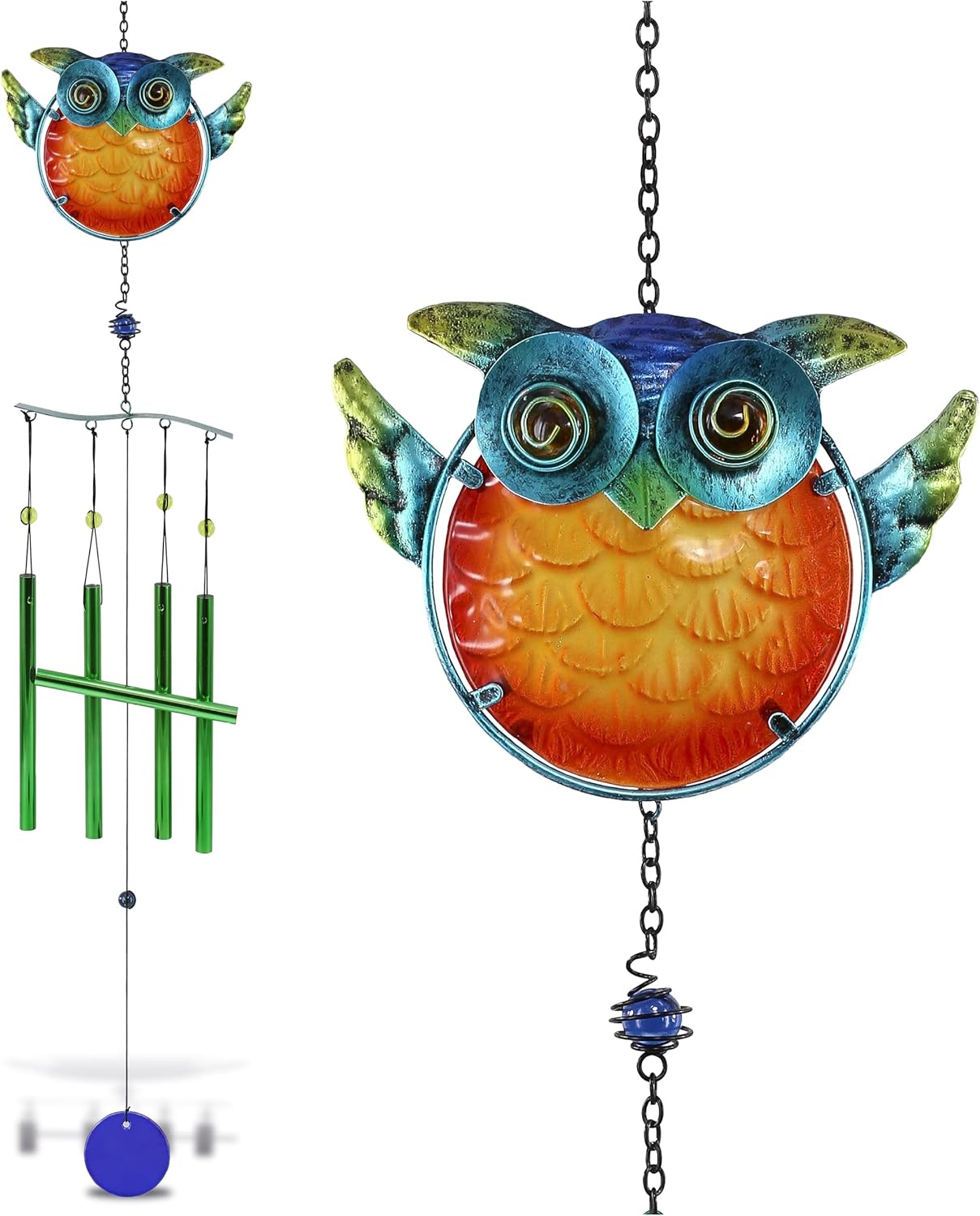 Amazon.com : CoTa Global Owl Wind Chime - Handmade Glass and Metal ...