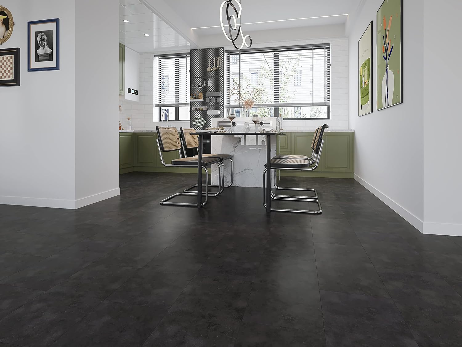 VEREG Vinylboden Massivsheet Schiefer dunkel (600x300x5,0 mm)1,44 m² ...