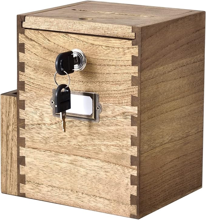 KIRIGEN Wooden Suggestion Box Donation and Ballot Box Wall Mounted ...