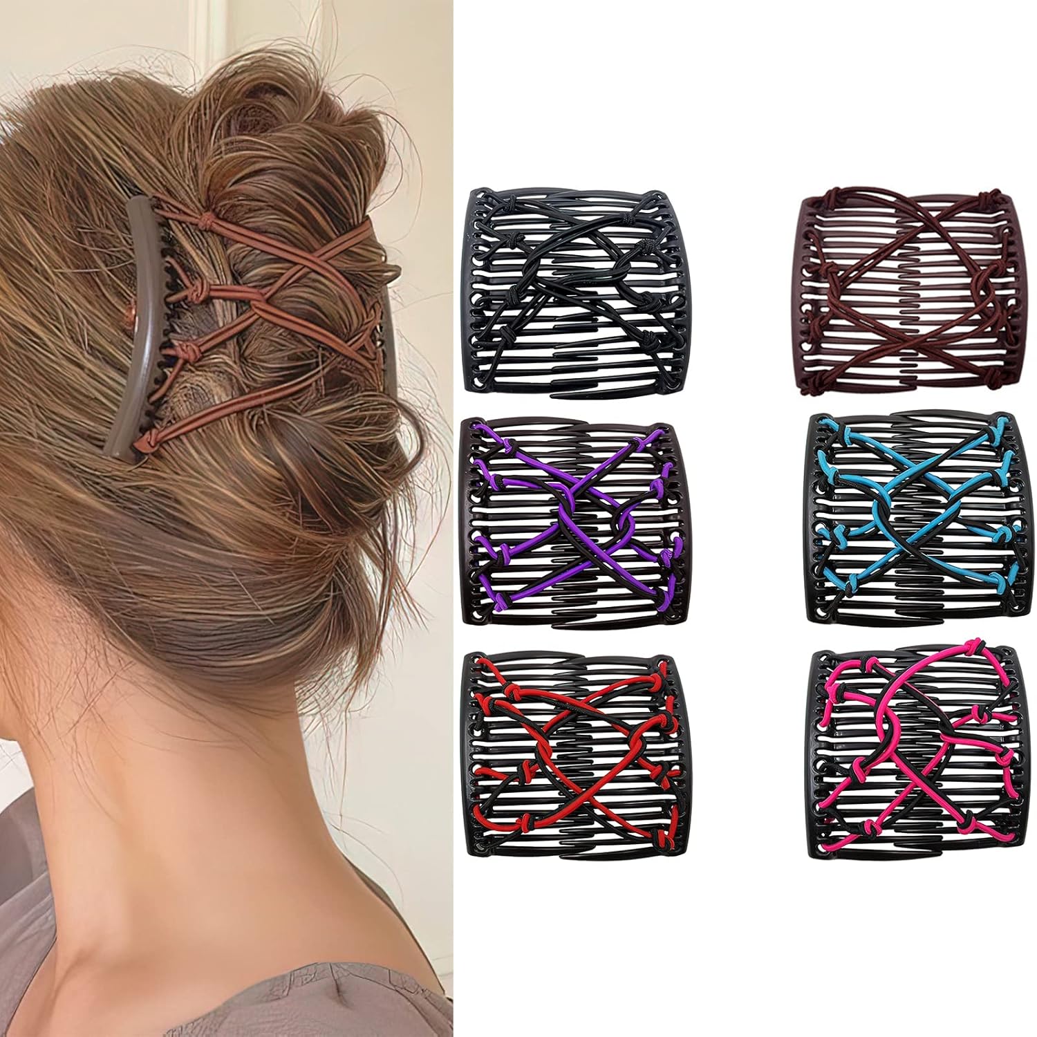 Amazon.com : 6 Pcs Exquisite Magic Variety Elastic Rope Claw Clips for ...