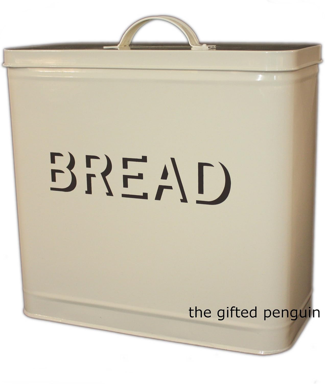 Retro Cream Enamel Tin Bread Storage Bin (S2) : Amazon.co.uk: Home ...