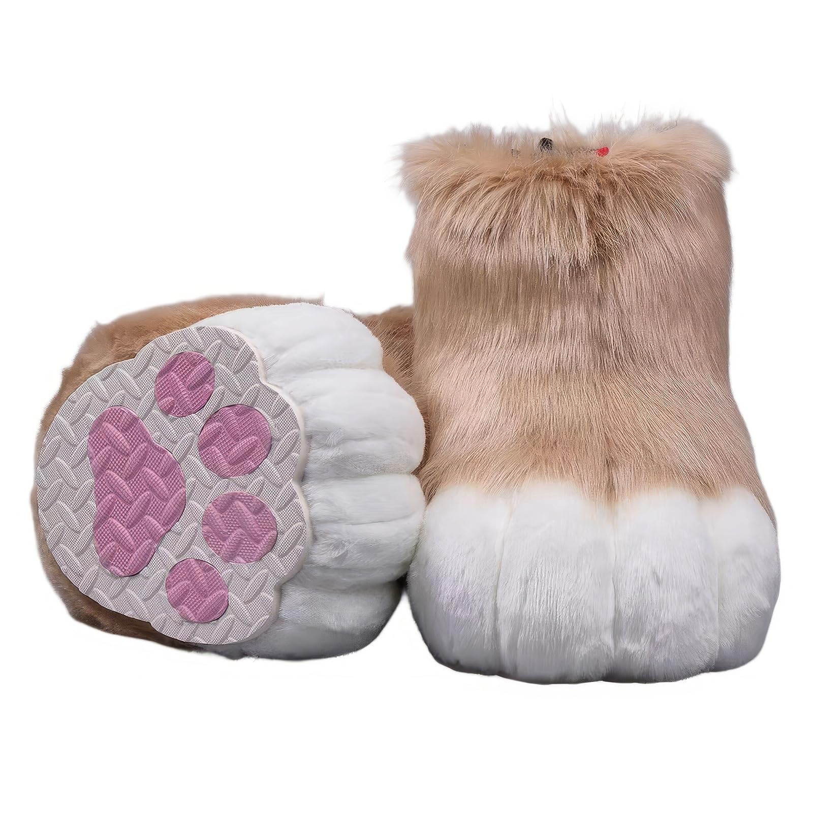 Snapklik.com : Furry Faux Animal Paw Slippers, Cosplay Animal Cat Wolf ...