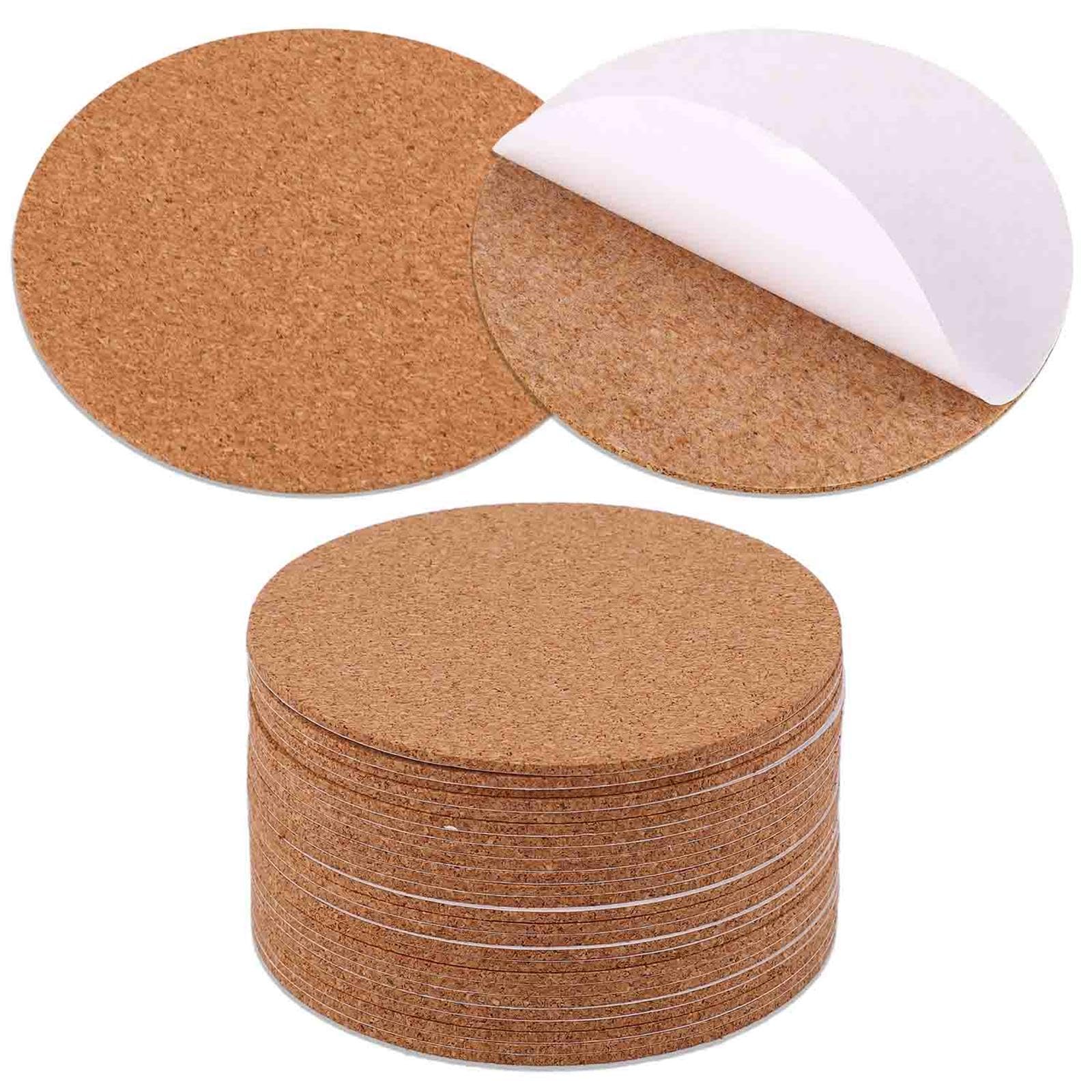 Amazon.com: NQEUEPN 25pcs Self-Adhesive Cork Sheets, 4x4x0.08in Round ...