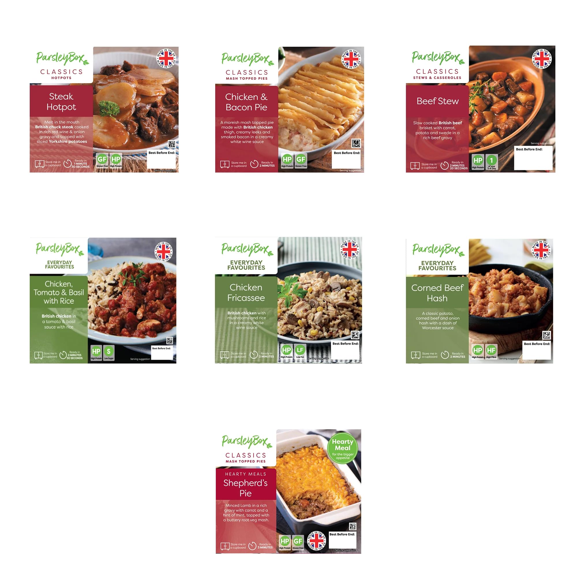 Calorie Conscious Ready Meal Variety Box - Parsley Box Microwavable ...