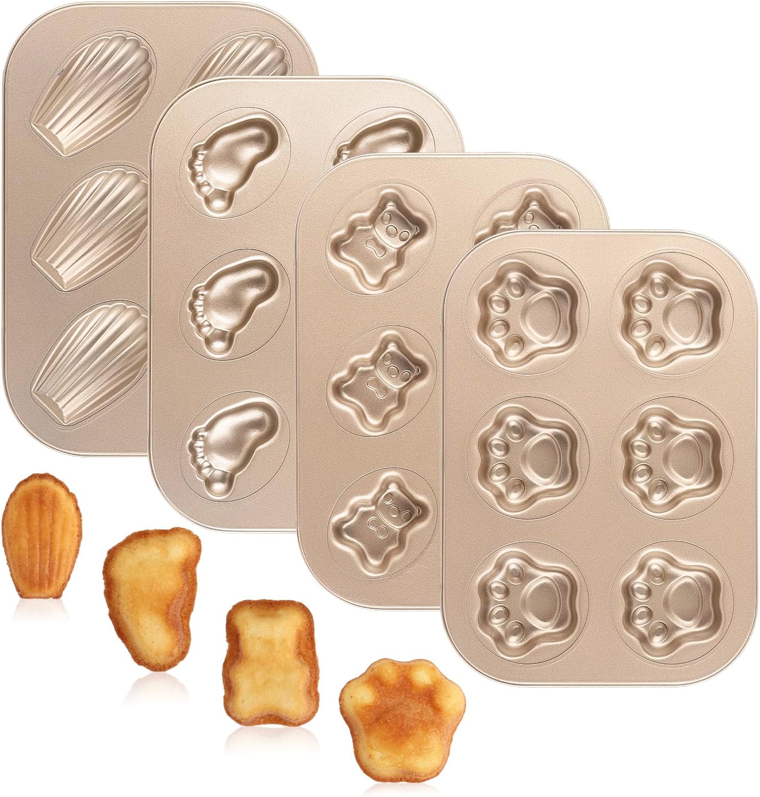 Amazon.com: Elesinsoz 2 PCS Donut Pans, 2 1/2" Carbon Steel Cat & Bear ...