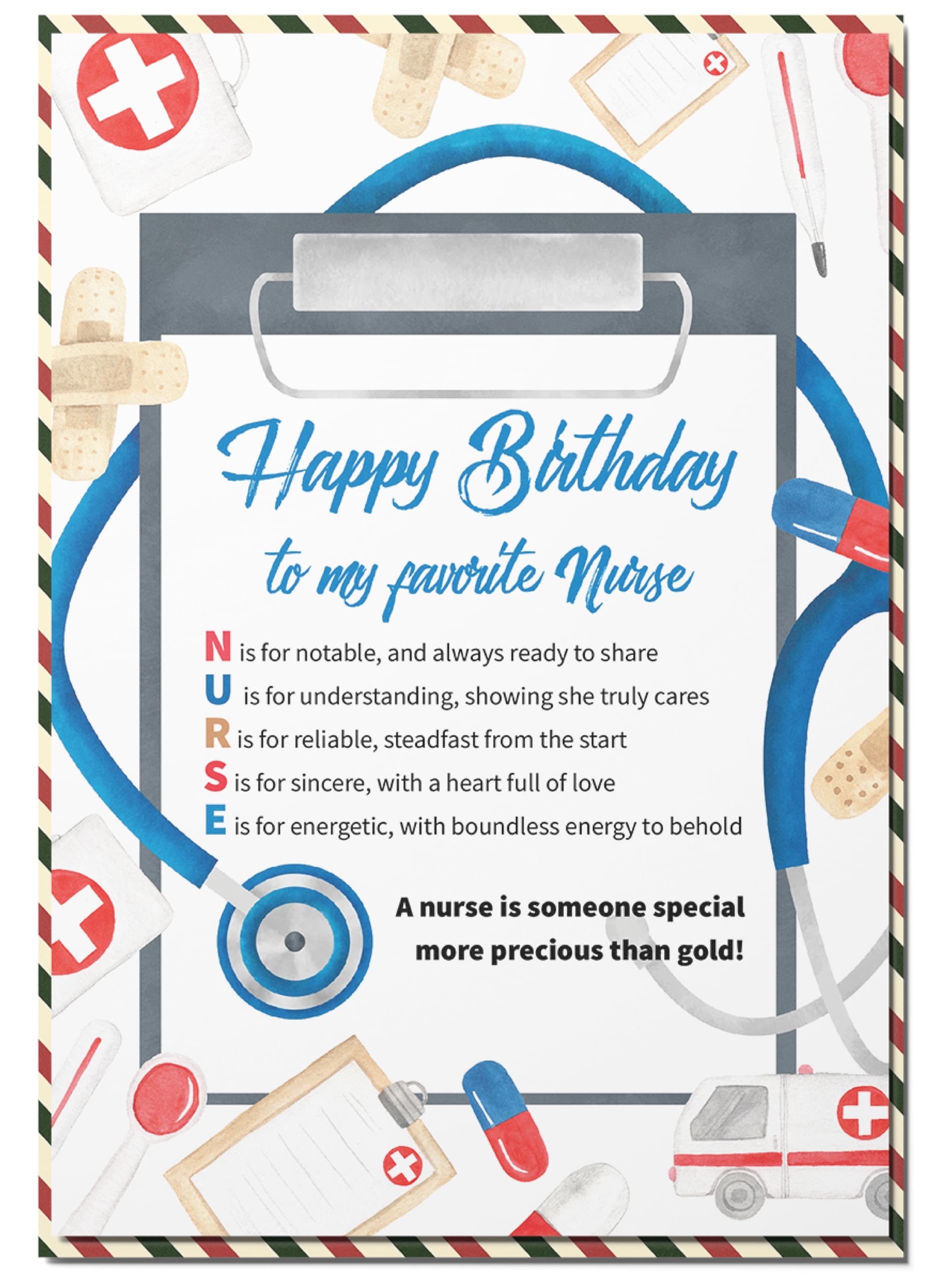 Amazon.com : BlinkWishes Birthday Card for Nurse, Happy Birthday Wishes ...