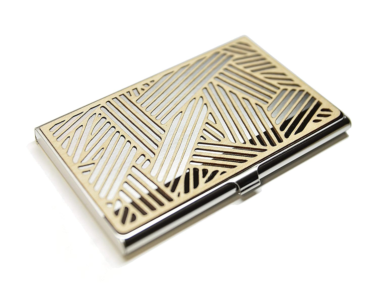Amazon.com: Wood business card case/credit card case - Line art ...