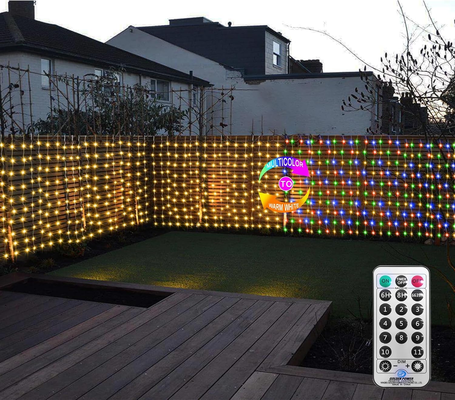 Amazon.com: ZAIYW Curtain Lights Outdoor 20Ft×3Ft, 300 LED Color ...
