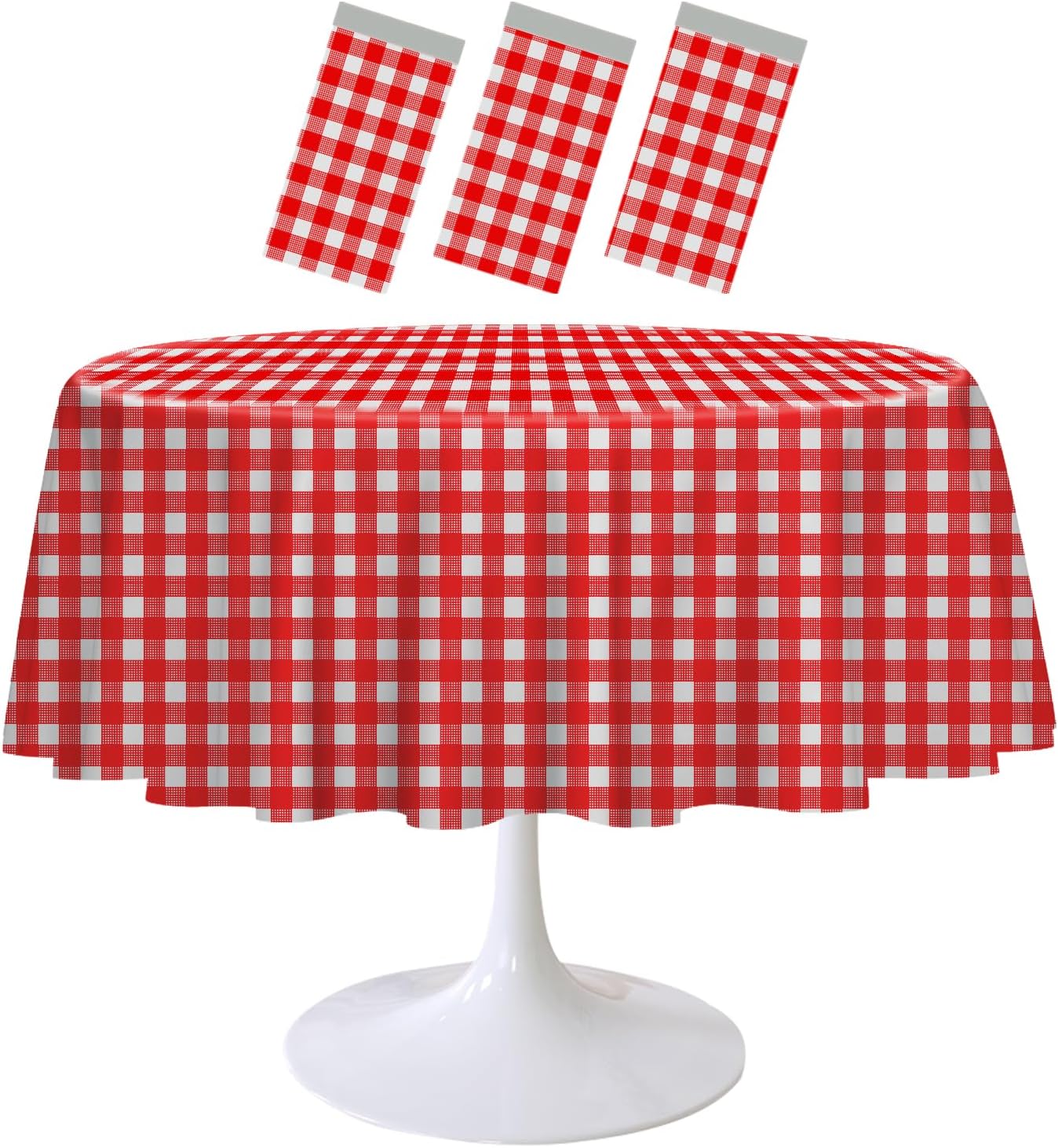 Amazon Zimpleware Premium Red Gingham Checkered Plastic Table