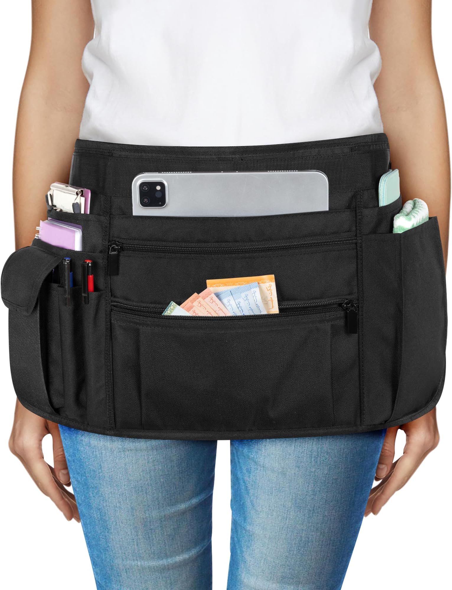 Amazon.com: LISSOMPLUME Kitchen Half Waist Apron Work Money Holder ...