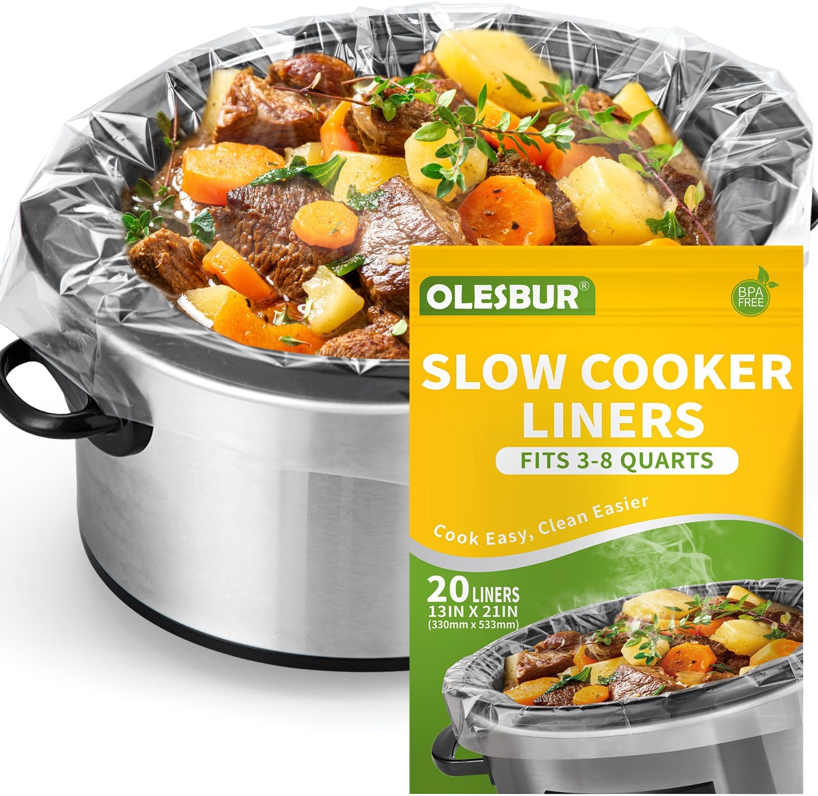 Amazon.com: FASOZUKA Slow Cooker Liners 40×Cooking Bags Extra Large ...