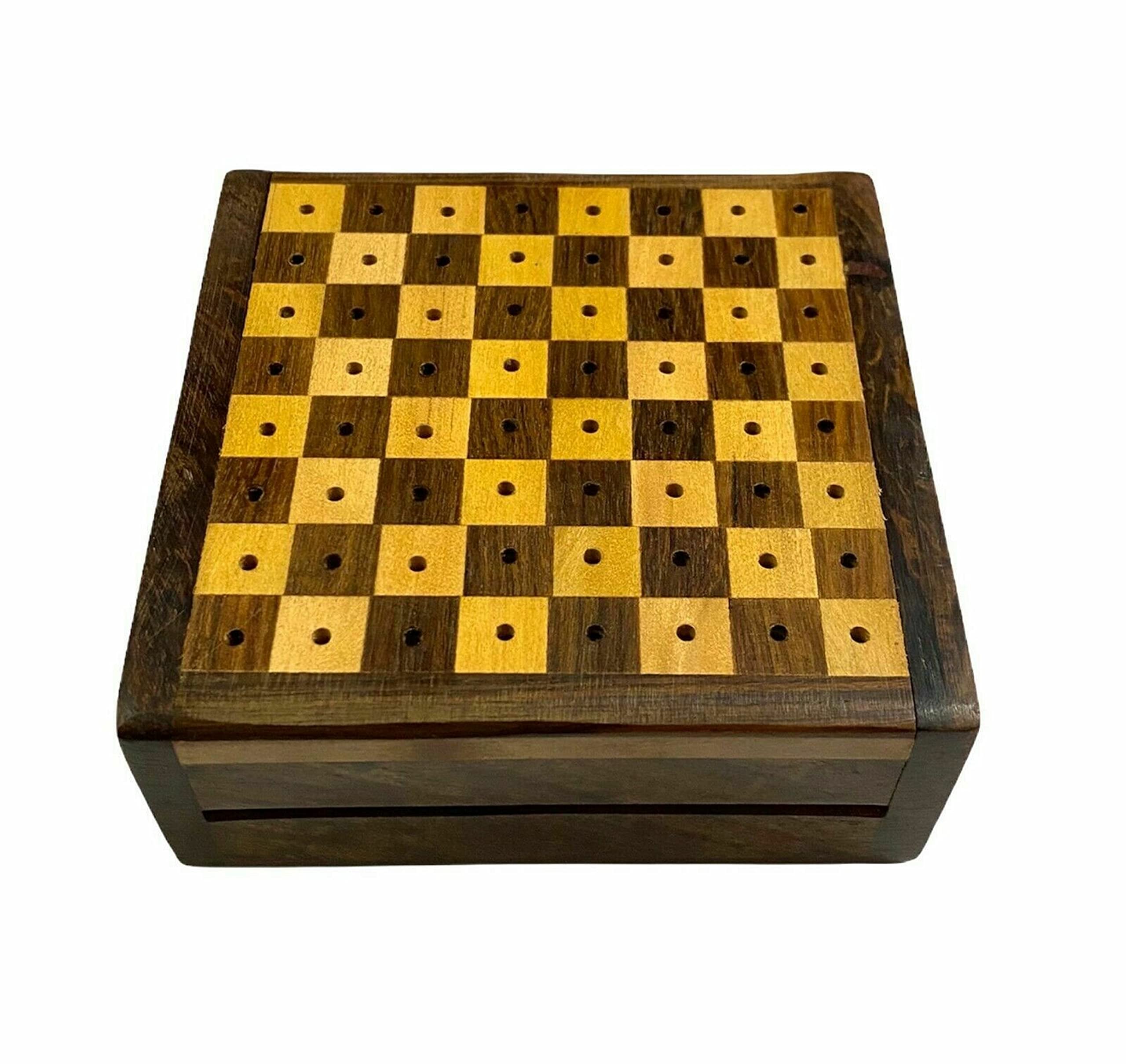 Buy Maritime Handmade Wooden Mini Chess Board Game Traveler Chess Set ...