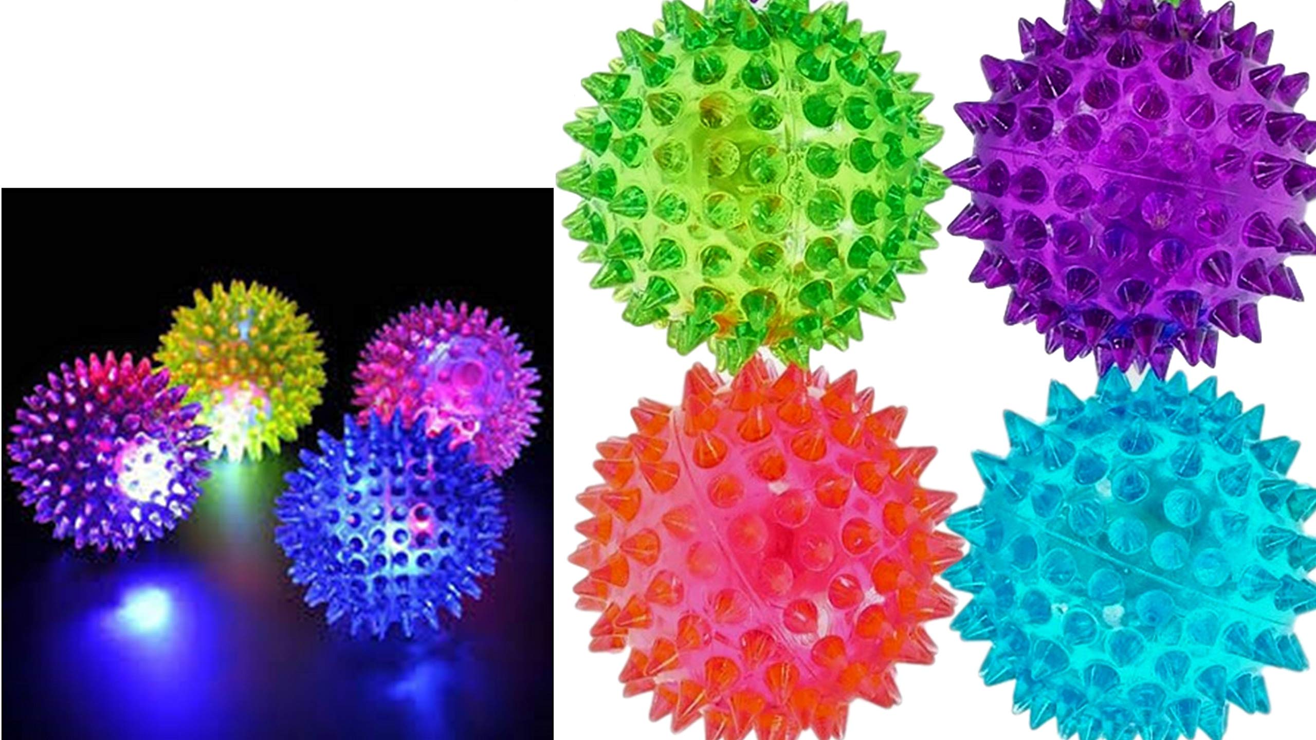 Snapklik.com : JA-RU Light Up Rubber Spike Balls (Pack Of 4